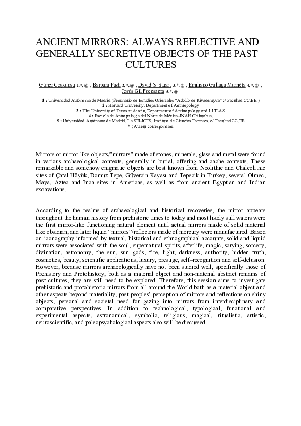 (PDF) ANCIENT MIRRORS: ALWAYS REFLECTIVE AND GENERALLY SECRETIVE ...