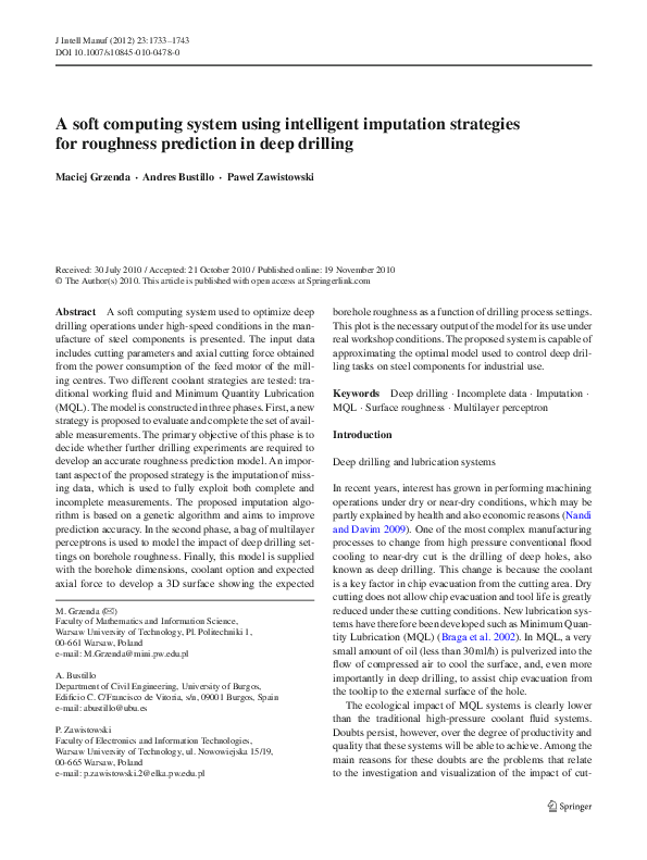 Pdf A Soft Computing System Using Intelligent Imputation Strategies