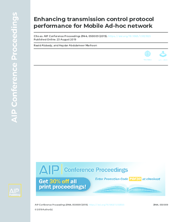 Pdf Enhancing Transmission Control Protocol Performance For Mobile Ad