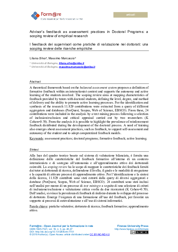 (PDF) Advisor’s feedback as assessment practices in Doctoral Programs A ...