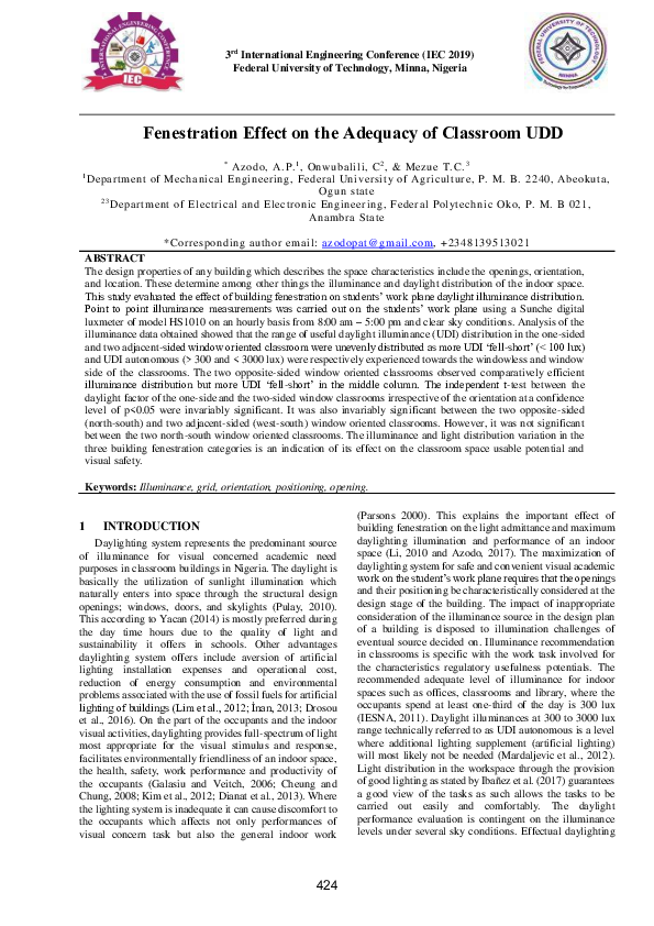 (PDF) Fenestration Effect on the Adequacy of Classroom UDD