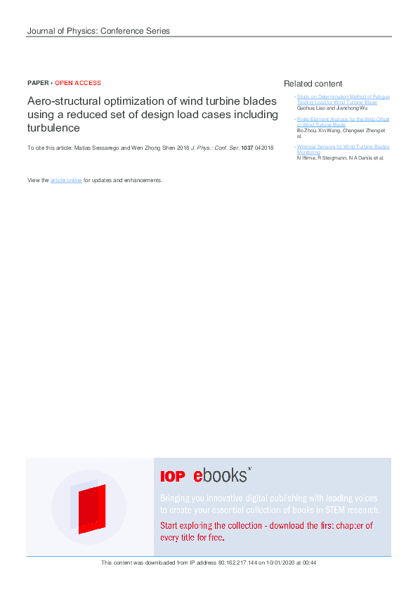 (PDF) Aero-structural optimization of wind turbine blades using a ...