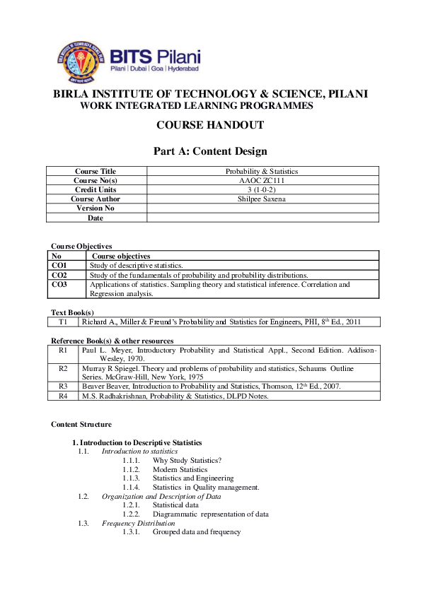 (DOC) BIRLA INSTITUTE OF TECHNOLOGY & SCIENCE, PILANI WORK INTEGRATED ...