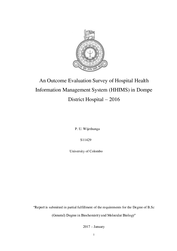 (PDF) An Outcome Evaluation Survey of Hospital Health Information ...