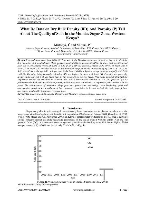 (PDF) What Do Data on Dry Bulk Density (BD) And Porosity (P) Tell About ...