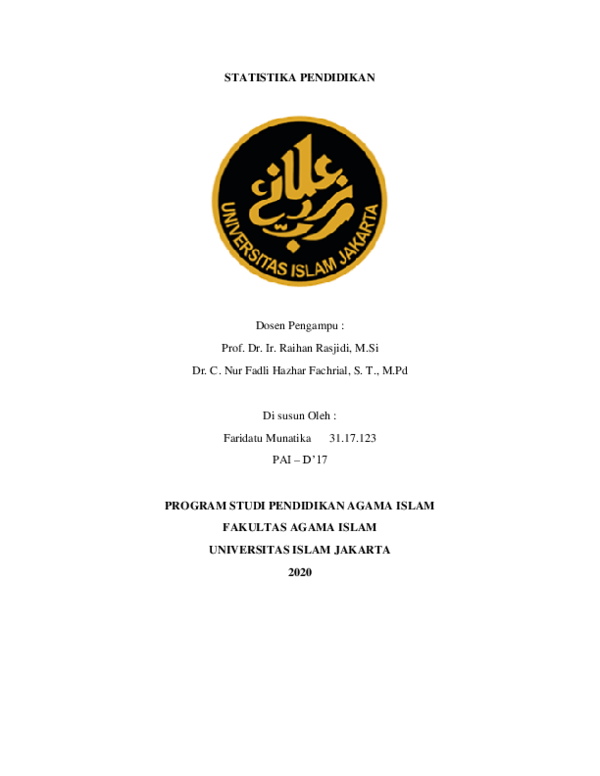 (DOC) STATISTIKA PENDIDIKAN | Faridatu Munatika - Academia.edu