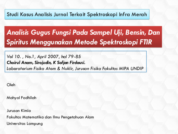 Ppt Tugas Mata Kuliah Penentuan Struktur Studi Kasus Analisis