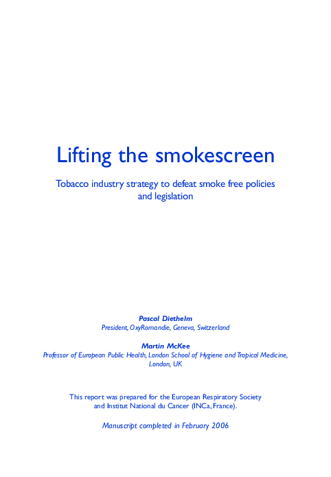 (PDF) Lifting the smokescreen: Tobacco industry strategy to defeat ...