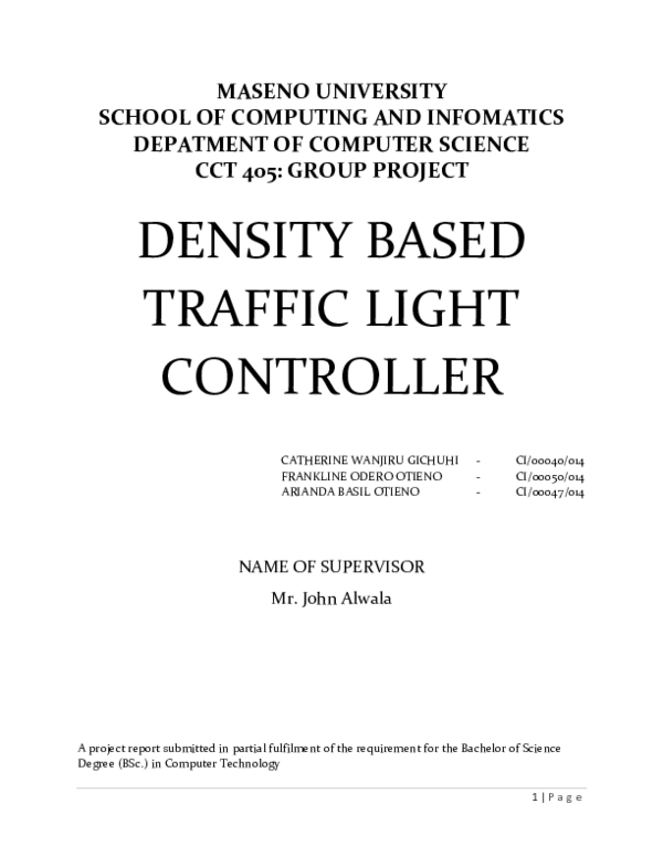 Pdf Density Based Traffic Light System 