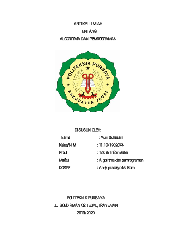 (PDF) Artikel algoritma dan pemrograman