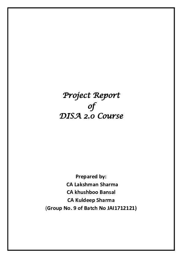 (DOC) ISA Project Report by Group No.9 Final