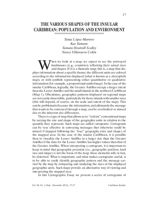 (PDF) The Various Shapes of the Insular Caribbean: Population and ...