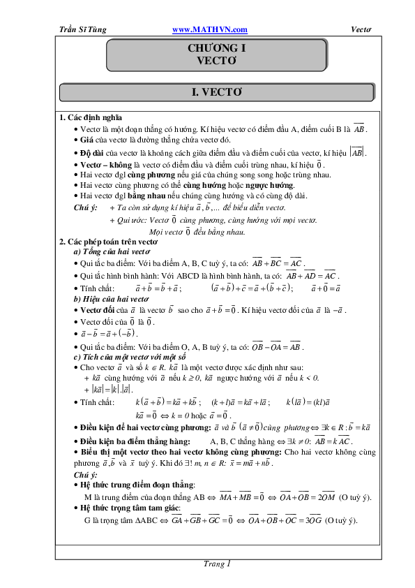 (PDF) Bai tap Hinh hoc 10 chuong 1 vecto - TST