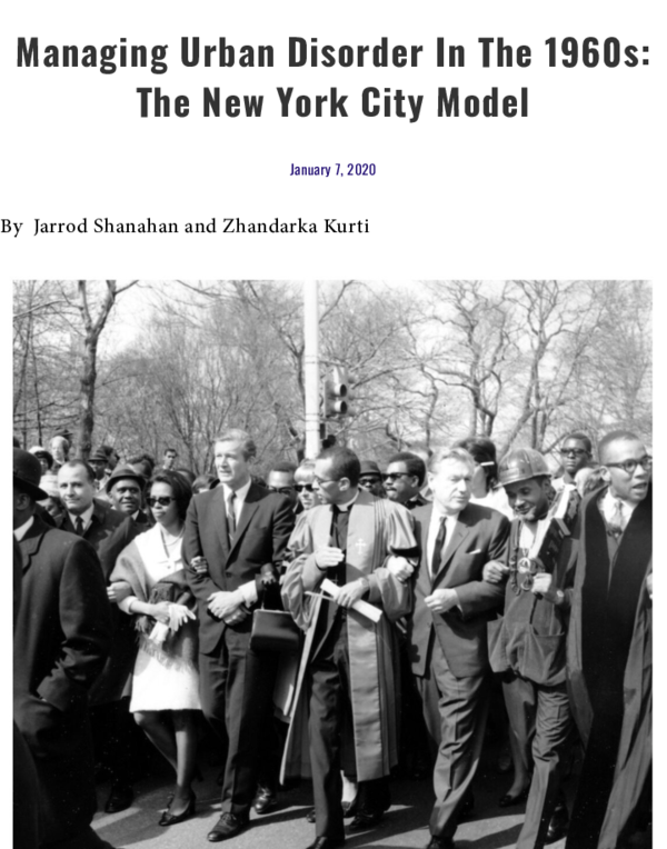 (PDF) Managing Urban Disorder In The 1960s: The New York City Model