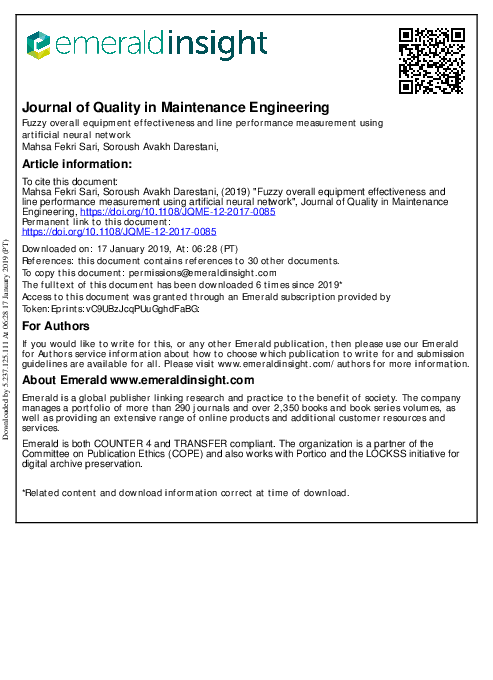 (PDF) Journal of Quality in Maintenance Engineering Article information ...