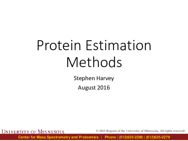(PDF) Protein Estimation Methods