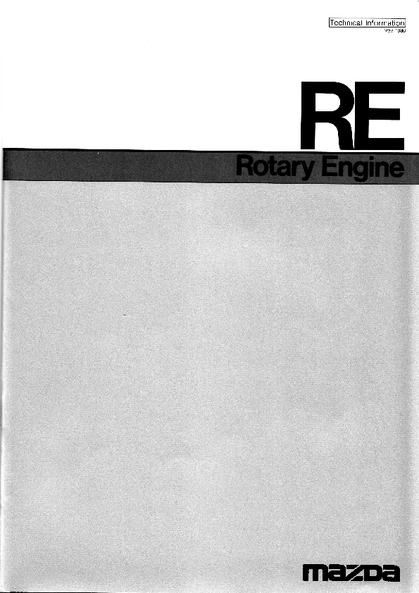 (PDF) Mazda Technical Information "RE" (Wankel Rotary Engine) 1986