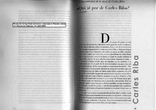 (PDF) Qui té por de Carles Riba?