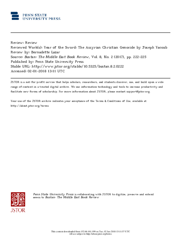 (PDF) Year of the Sword: The Assyrian Christian Genocide by Joseph Yacoub