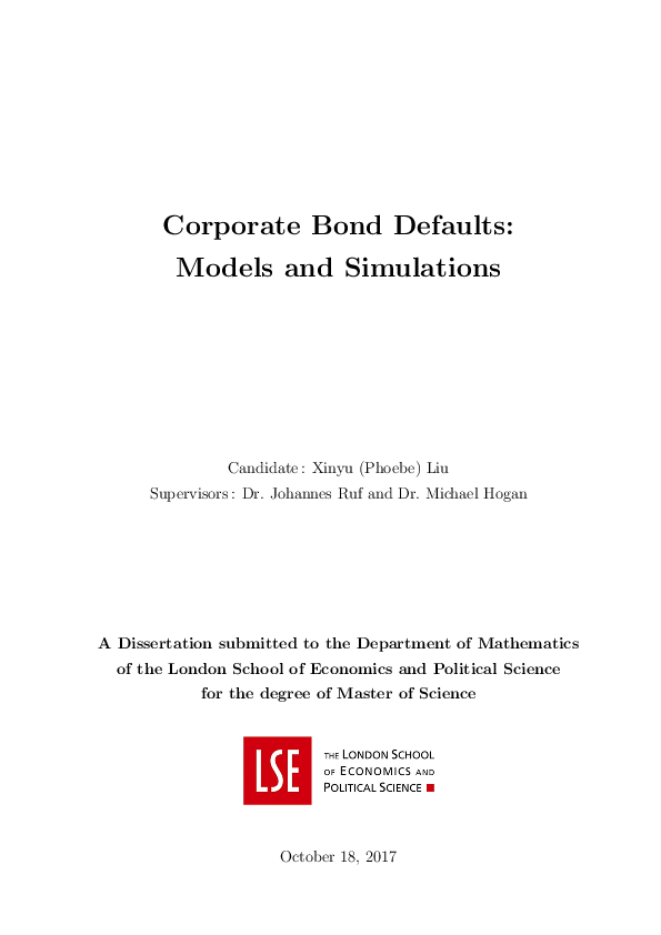 (PDF) Corporate Bond Defaults: Models and Simulations