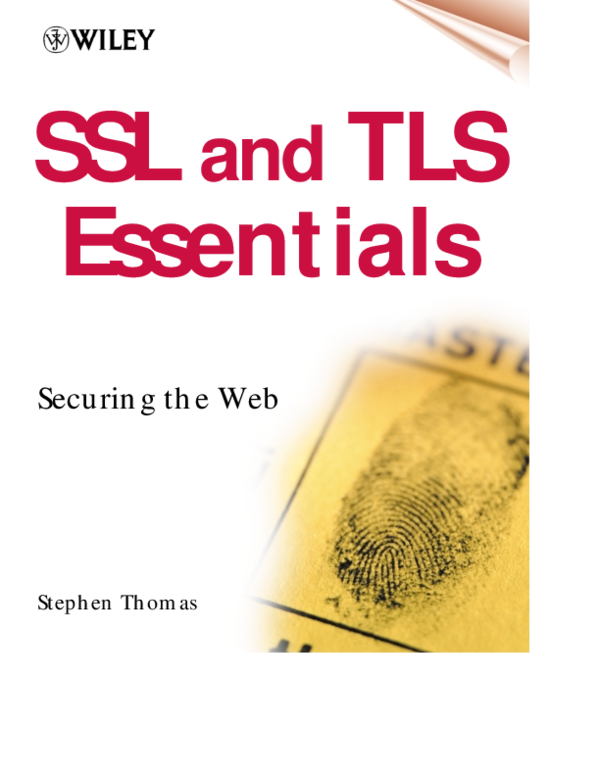(PDF) SSL and TLS Essentials Securing the Web (PDF) SSL and TLS Essentials Securing the Web