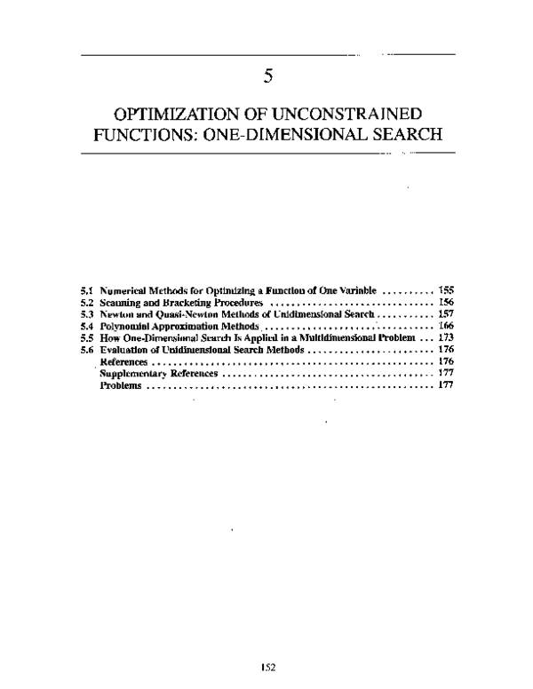 (PDF) OPTIMIZATION OF UNCONSTRAINED FUNCTIONS: ONE-DIMENSIONAL SEARCH 5.1 Numerical Methods for ...