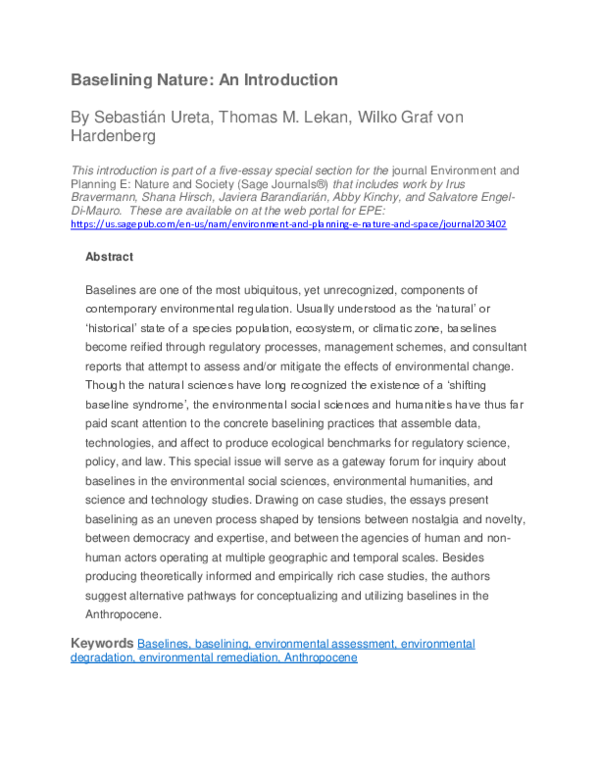 (DOC) Baselining Nature: An Introduction