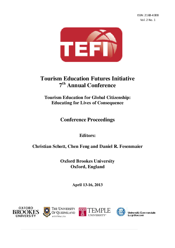(PDF) Tourism Education Futures Initiative 7 th Annual Conference ...