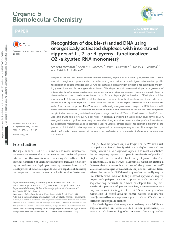(PDF) Recognition of double-stranded DNA using energetically activated ...