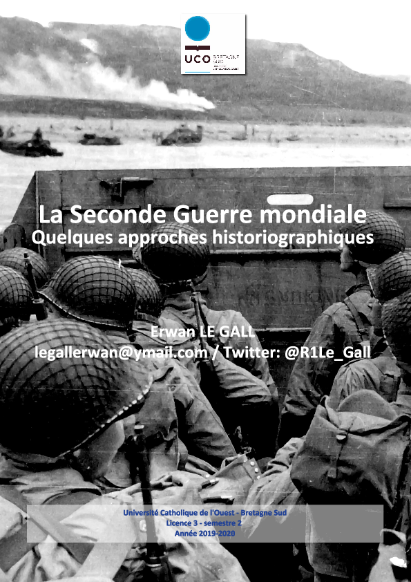 (PDF) La Seconde Guerre mondiale. Quelques approches historiographiques.
