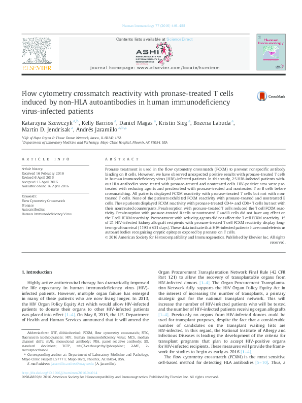 (PDF) Flow cytometry crossmatch reactivity with pronase-treated T cells ...