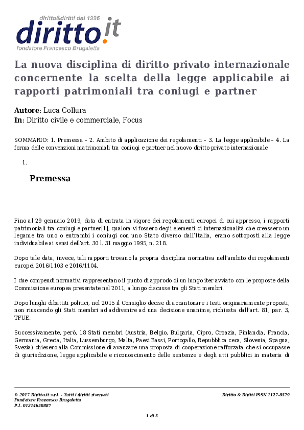 (PDF) La nuova disciplina di diritto privato internazionale concernente ...