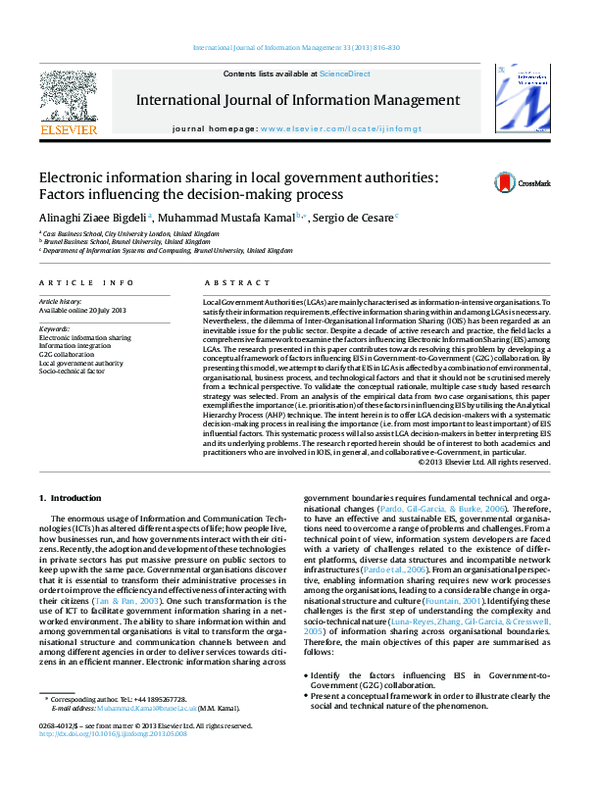 (PDF) Electronic information sharing in local government authorities ...