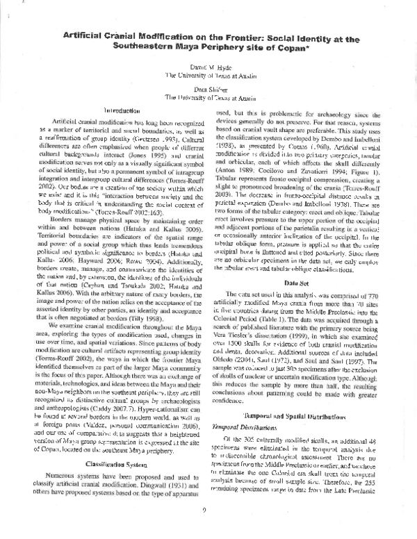 (PDF) Artificial Cranial Modification on the Maya Frontier