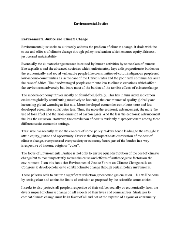 (DOC) Environmental Justice