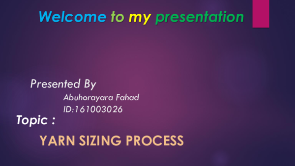 (PPT) YARN SIZING PROCESS