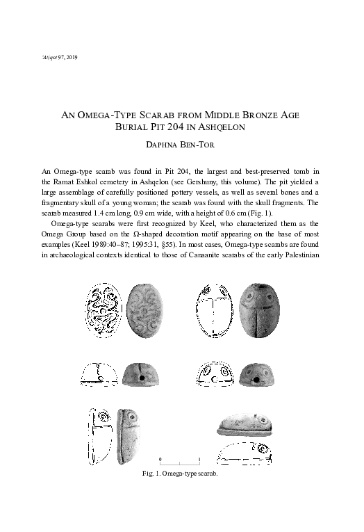 (PDF) An OmegA-Type ScArAb frOm middle brOnze Age buriAl piT 204 in ...
