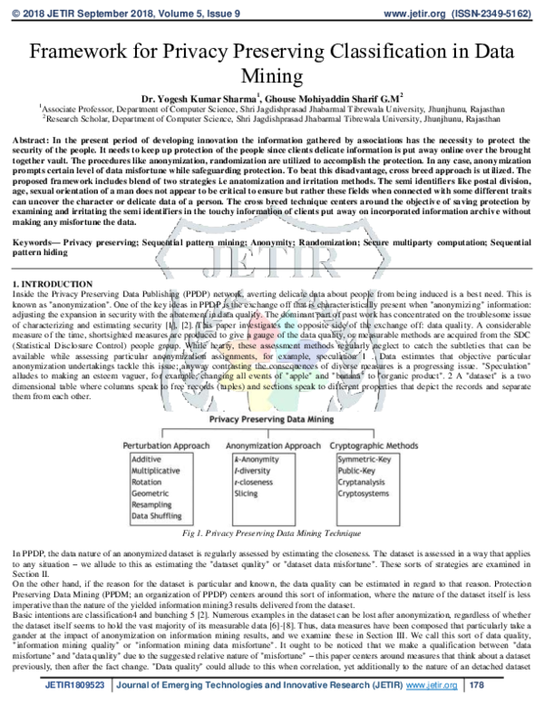 (PDF) Framework for Privacy Preserving Classification in Data Mining