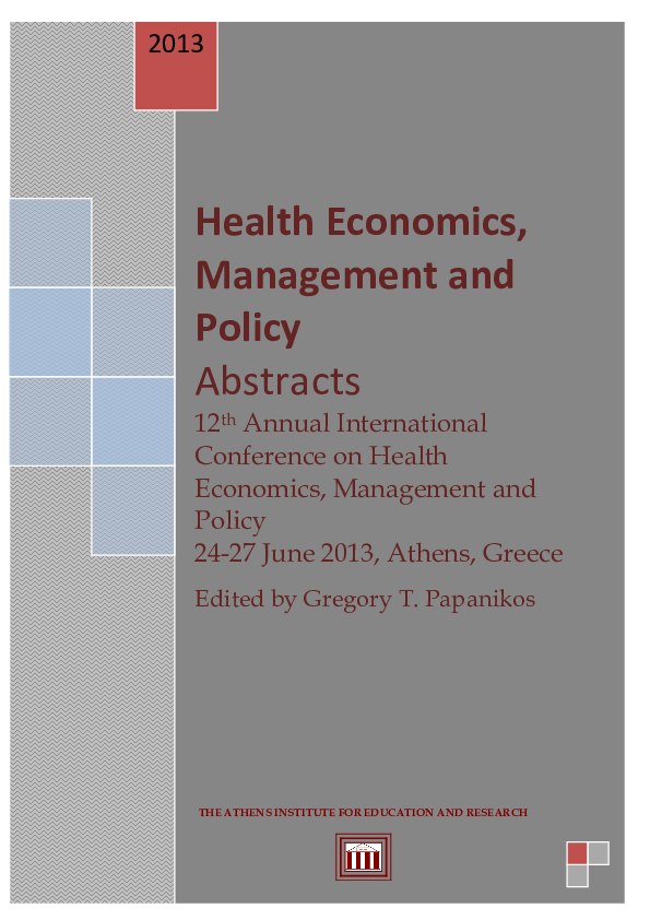 (PDF) Health Economics, Management& Policy Abstracts: 12th Annual ...
