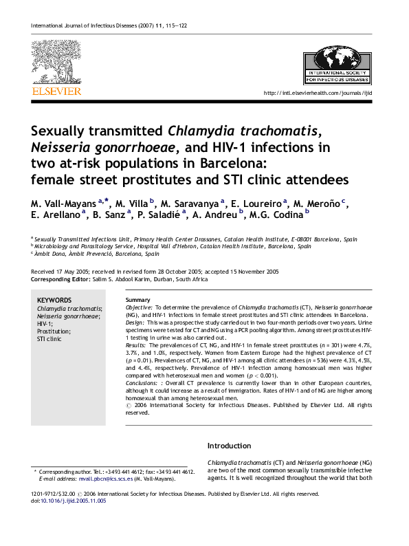 (PDF) Sexually transmitted Chlamydia trachomatis, Neisseria gonorrhoeae ...