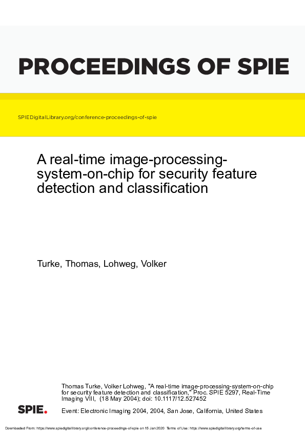 (PDF) A real-time image-processing-system-on-chip for security feature detection and classification