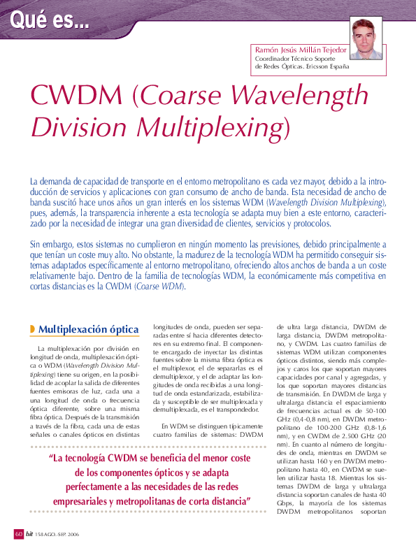 (PDF) Qué es... CWDM (Coarse Wavelength Division Multiplexing ...