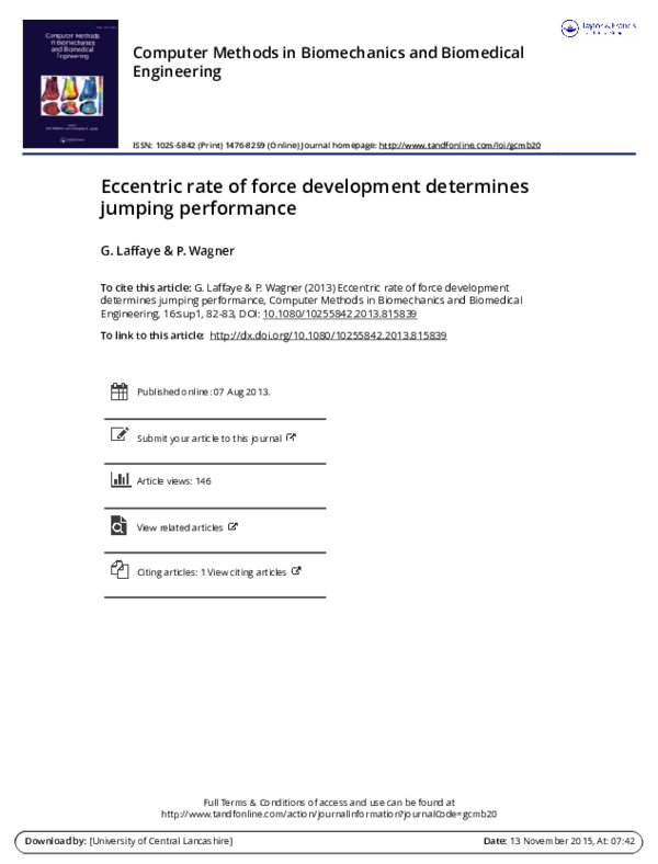 (PDF) Computer Methods in Biomechanics and Biomedical Engineering Eccentric rate of force ...