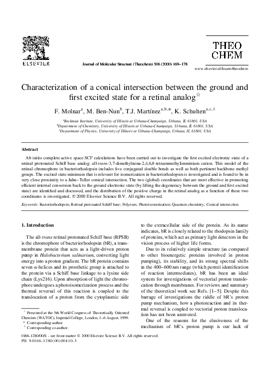 (PDF) Characterization of a conical intersection between the ground and ...
