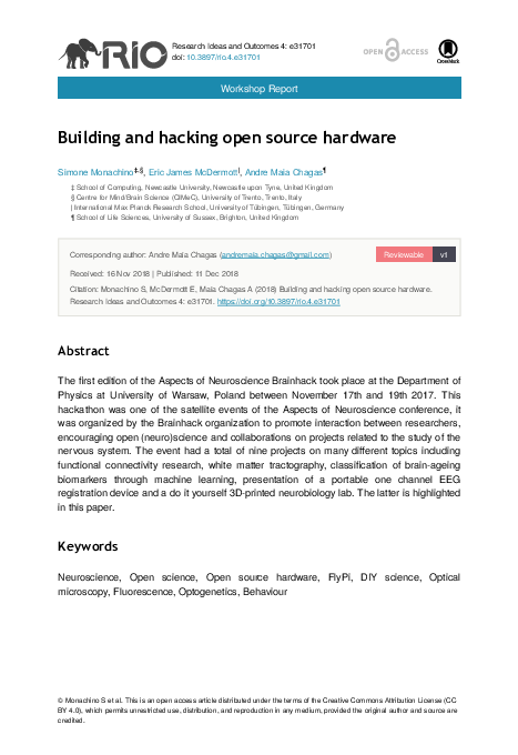 Pdf Building And Hacking Open Source Hardware Simone Monachino