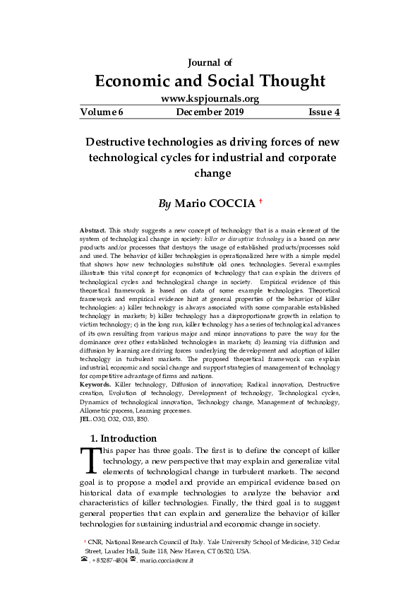 (PDF) Destructive technologies as driving forces of new technological ...