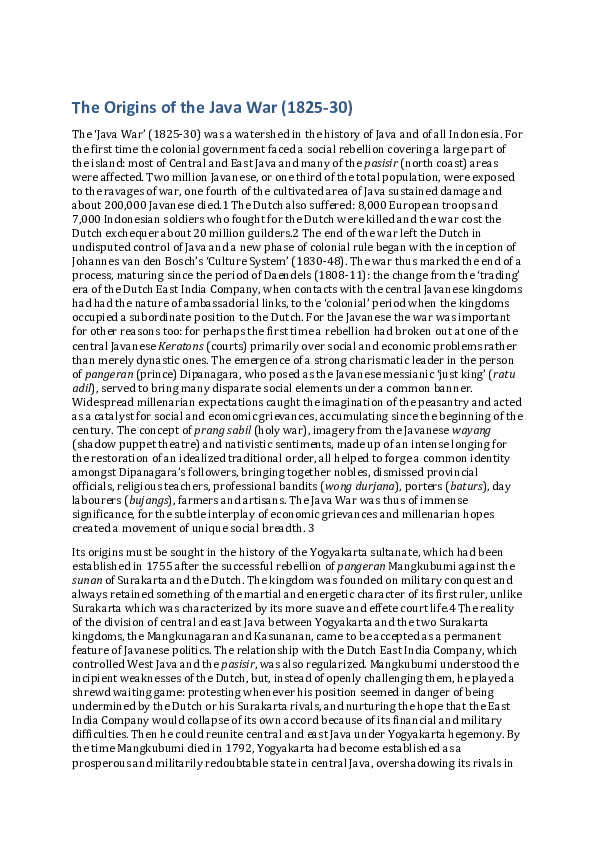 (DOC) The Origins of the Java War (1825-30)