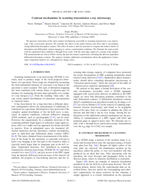 (PDF) Contrast mechanisms in scanning transmission x-ray microscopy | Martin Dierolf - Academia.edu