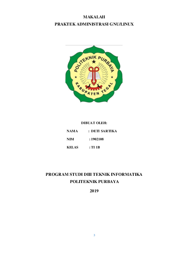 (PDF) LAPORAN PRAKTIKUM SISTEM OPERASI Sistem File Linux Ubuntu Nama: Radiance Alam Pratama NIM ...
