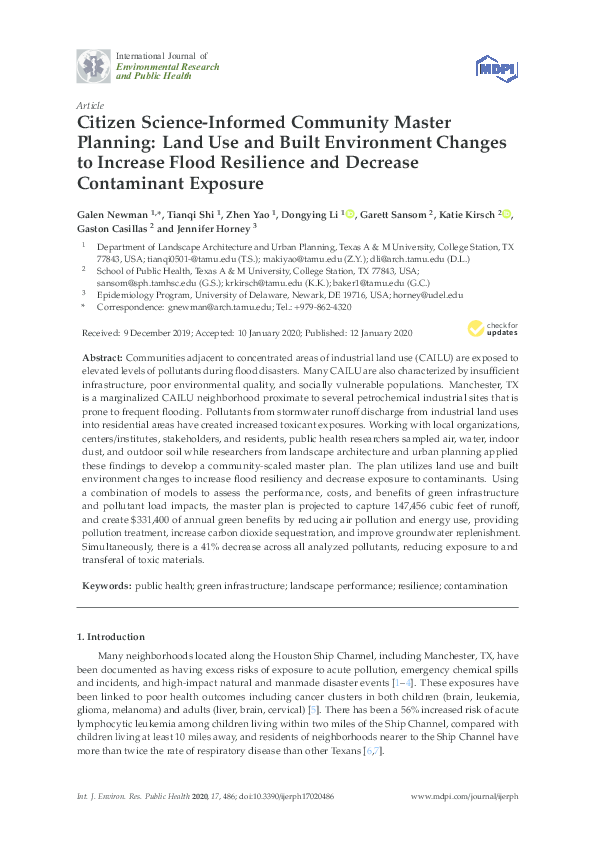(PDF) Citizen Science-Informed Community Master Planning: Land Use and ...